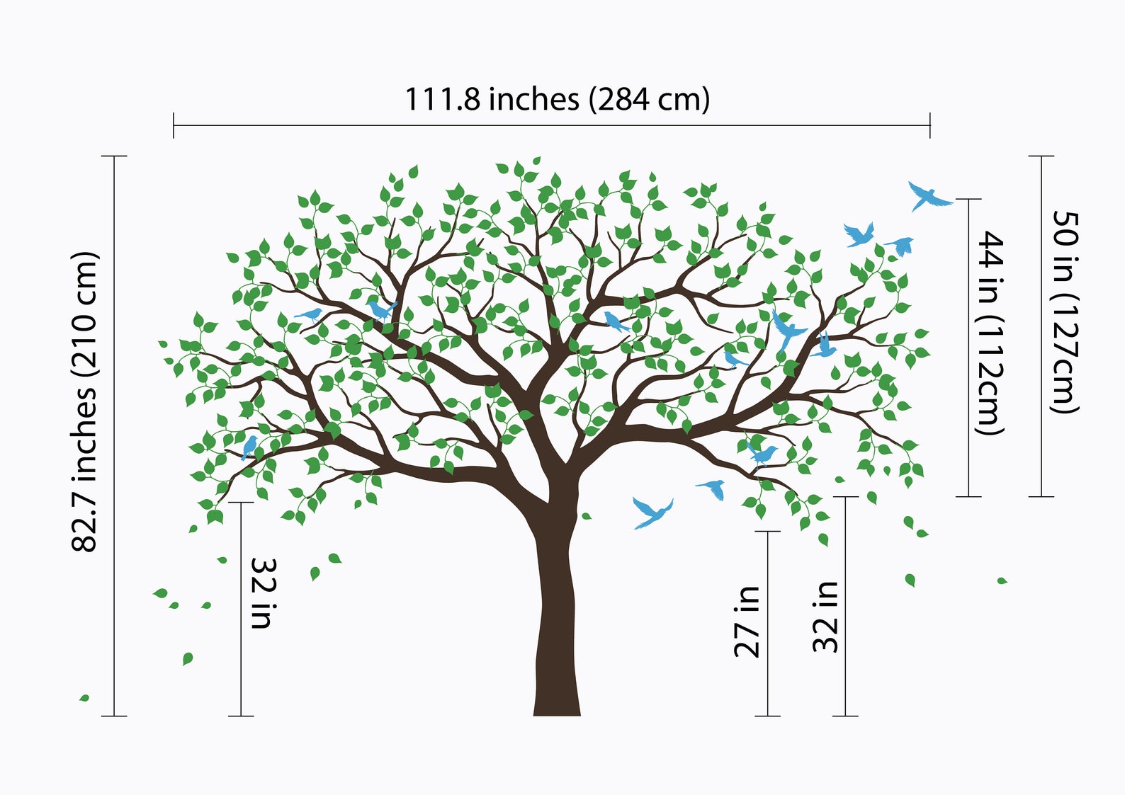 Large Tree Wall Decals Trees Decal Nursery Tree Wall Decals Etsy