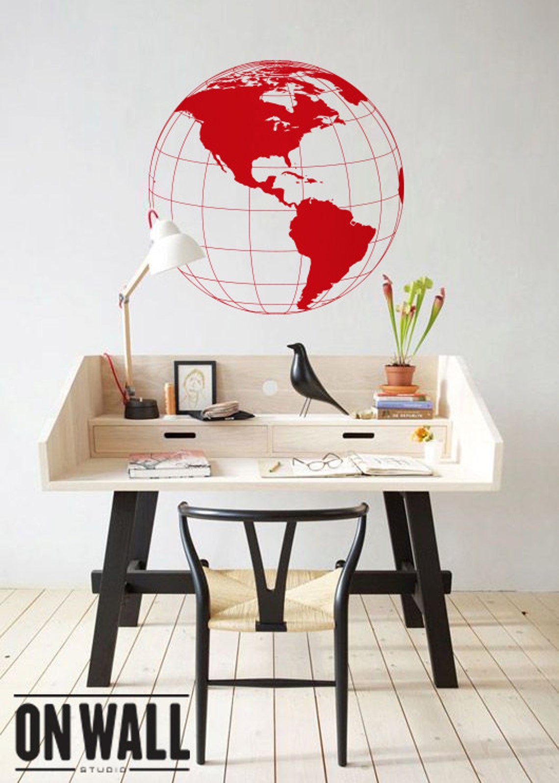 GLOBE DECAL Large World Map Sticker Back to School Mural - Etsy