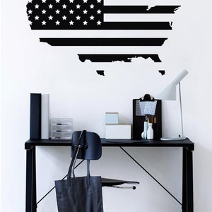 USA MAP DECAL - Custom Rustic United States Flag Map Sticker - M004 - Etsy
