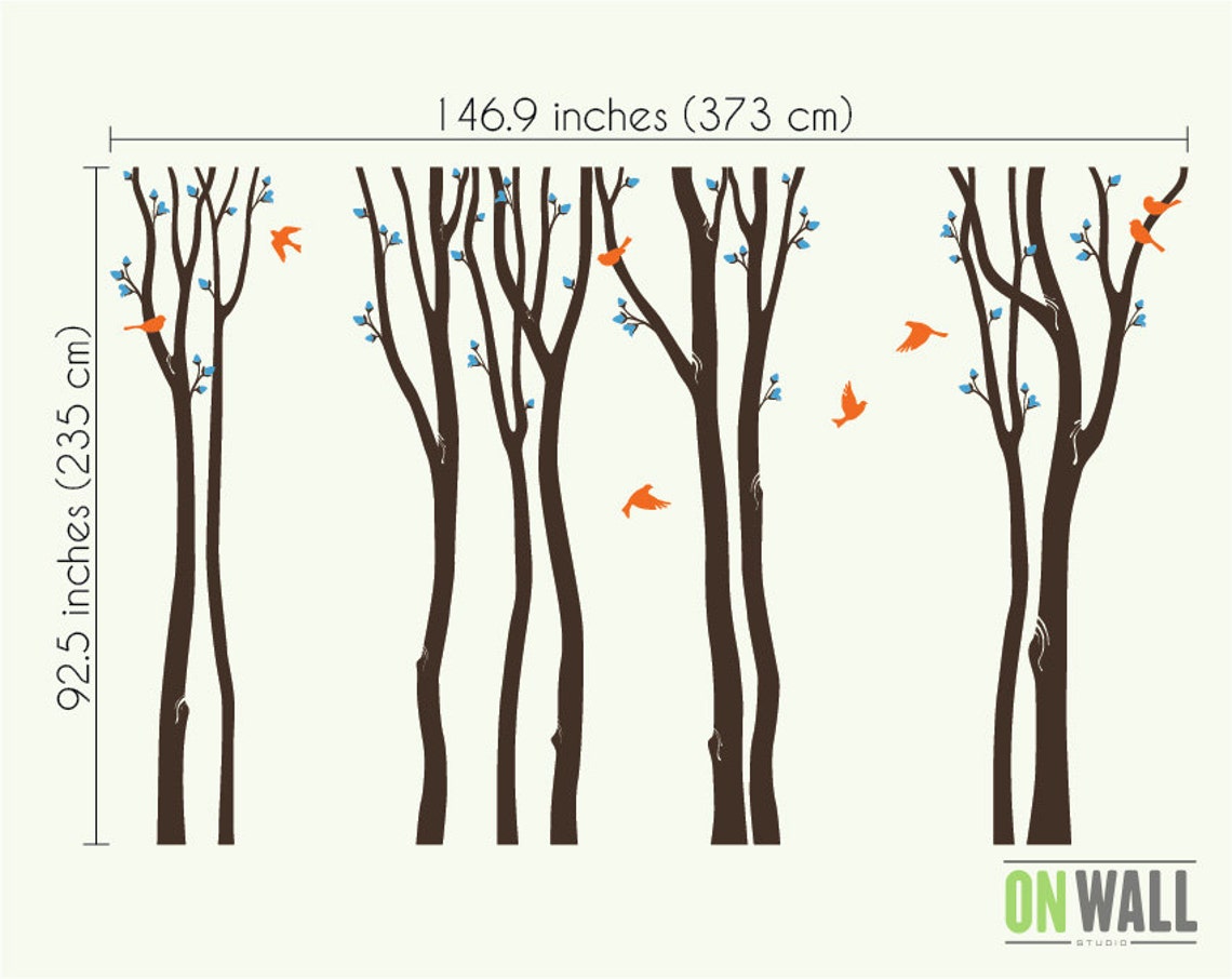 TREE WALL Decal-large Birch Tree Nursery Wall Sticker Vinyl - Etsy