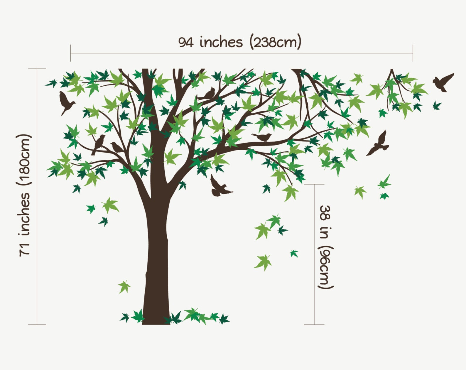 TREE WALL DECAL - Large Bedroom Wall Sticker - Colorful Vinyl Tree and ...