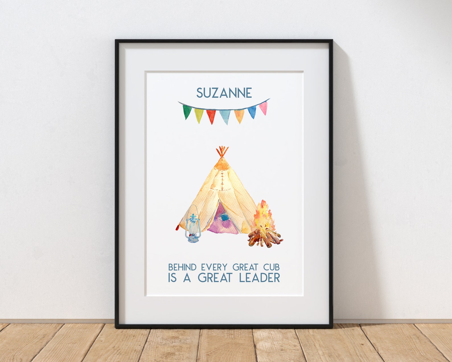 Personalised Beaver, Cub, Scout Leader Campfire Print Beaver Leader ...