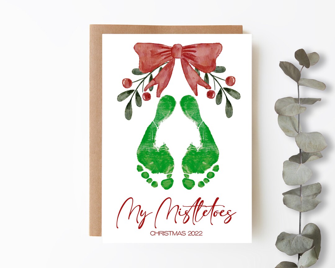 Paint Your Own Footprint Christmas Cards Kit Footprint Cards - Etsy UK