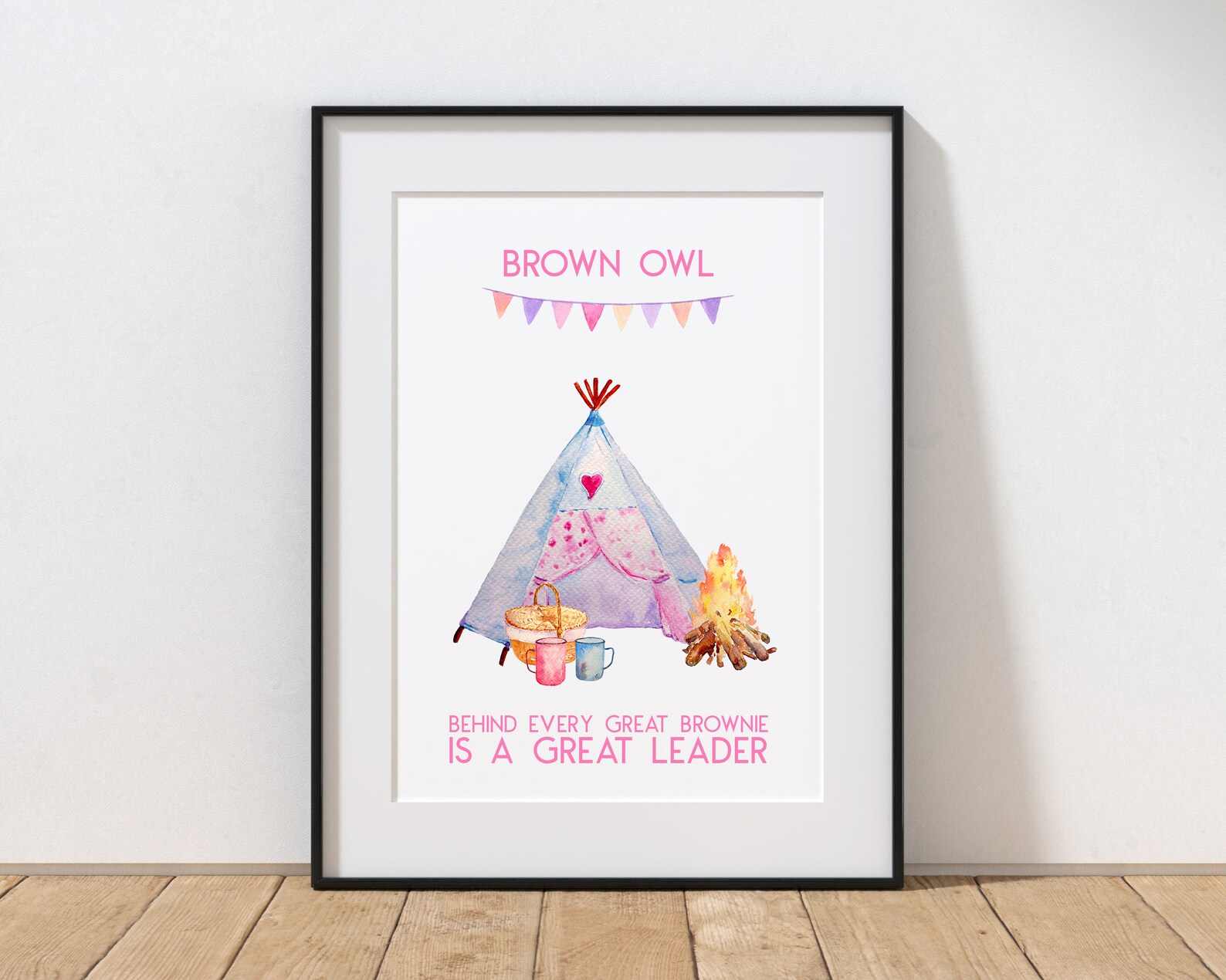Personalised Brownie Rainbow Guide Leader Campfire Print | Etsy