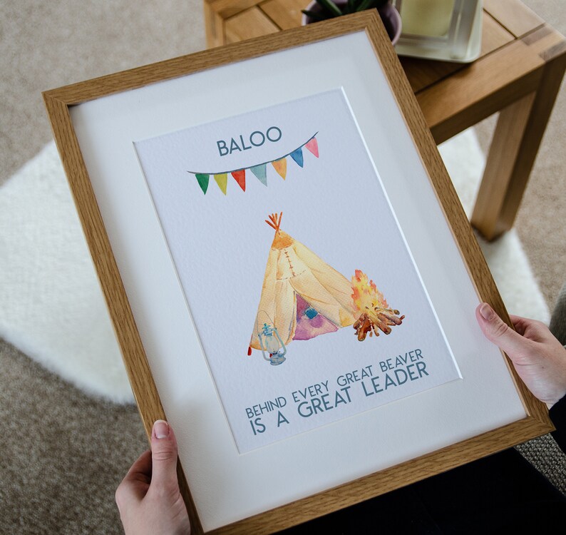 Personalised Beaver, Cub, Scout Leader Campfire Print | Beaver Leader ...