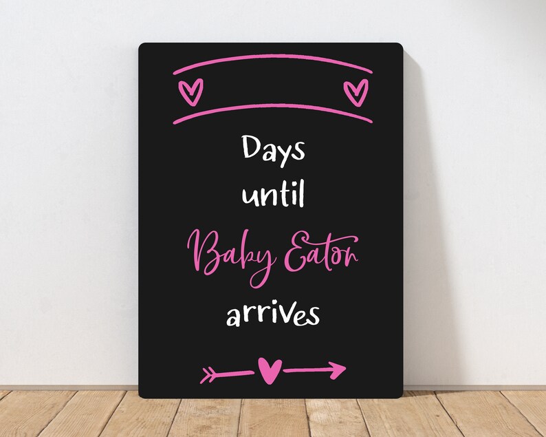 Baby Countdown Sign Baby Countdown Chalkboard Baby - Etsy