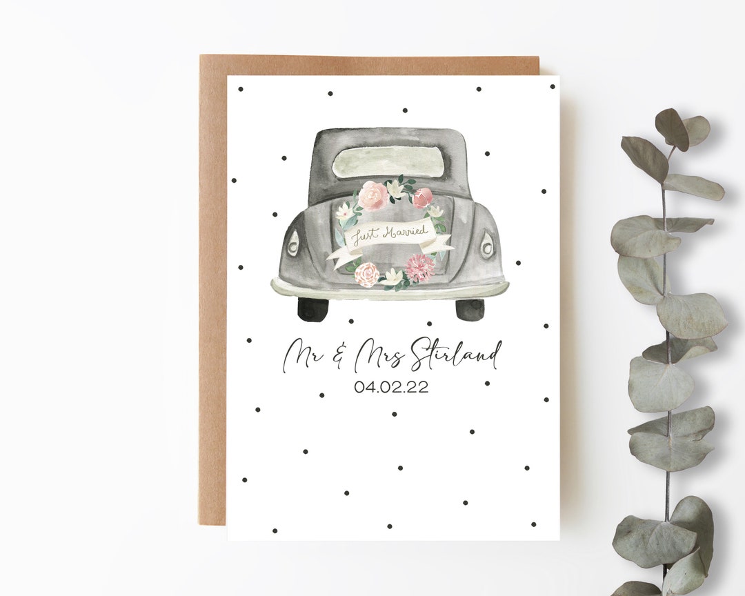 Personalised Wedding Card Wedding Car Personalised Card for Weddings ...