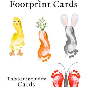 Paint Your Own Footprint Easter Cards Kit Footprint Cards Easter Craft ...