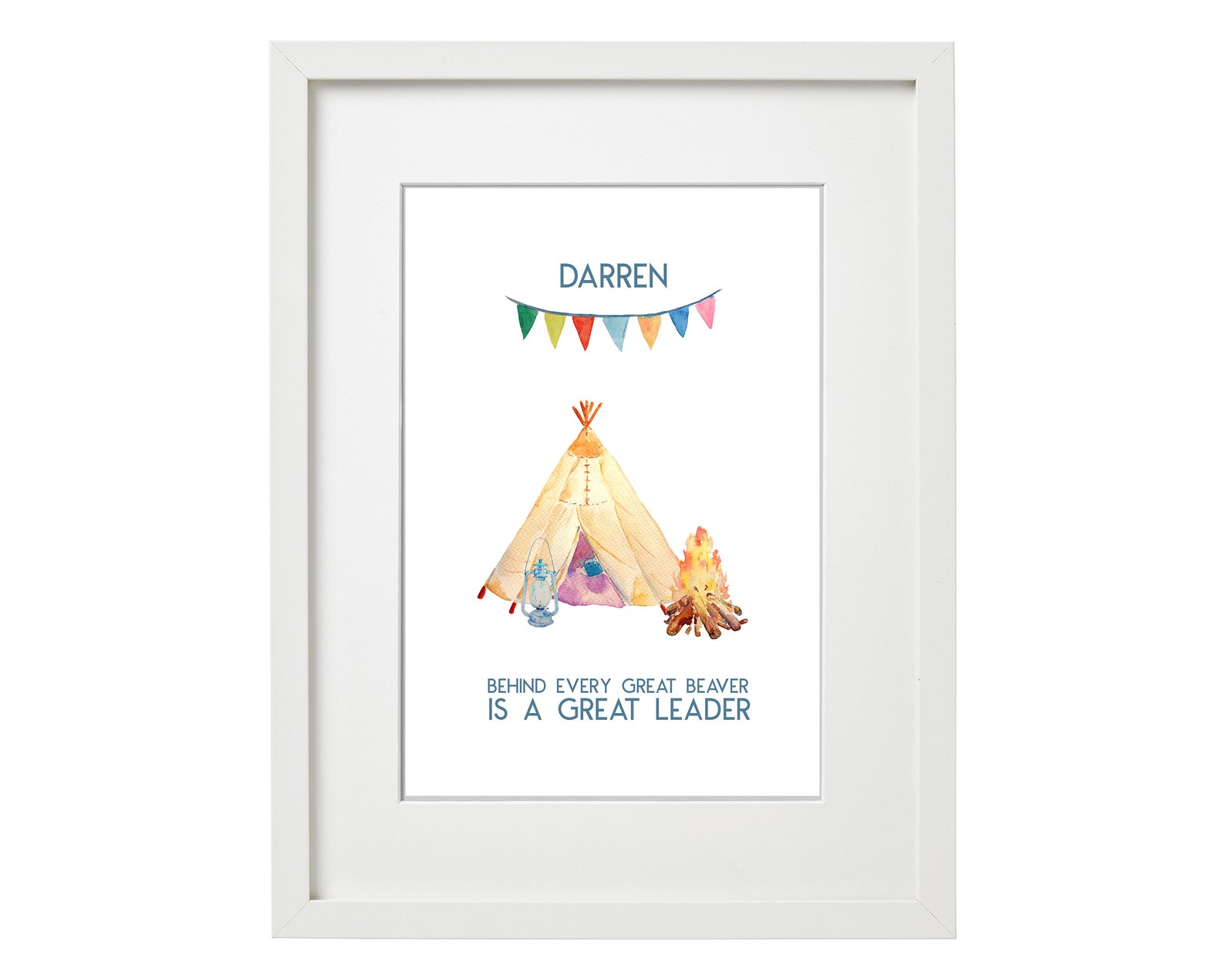 Personalised Beaver, Cub, Scout Leader Campfire Print Beaver Leader ...