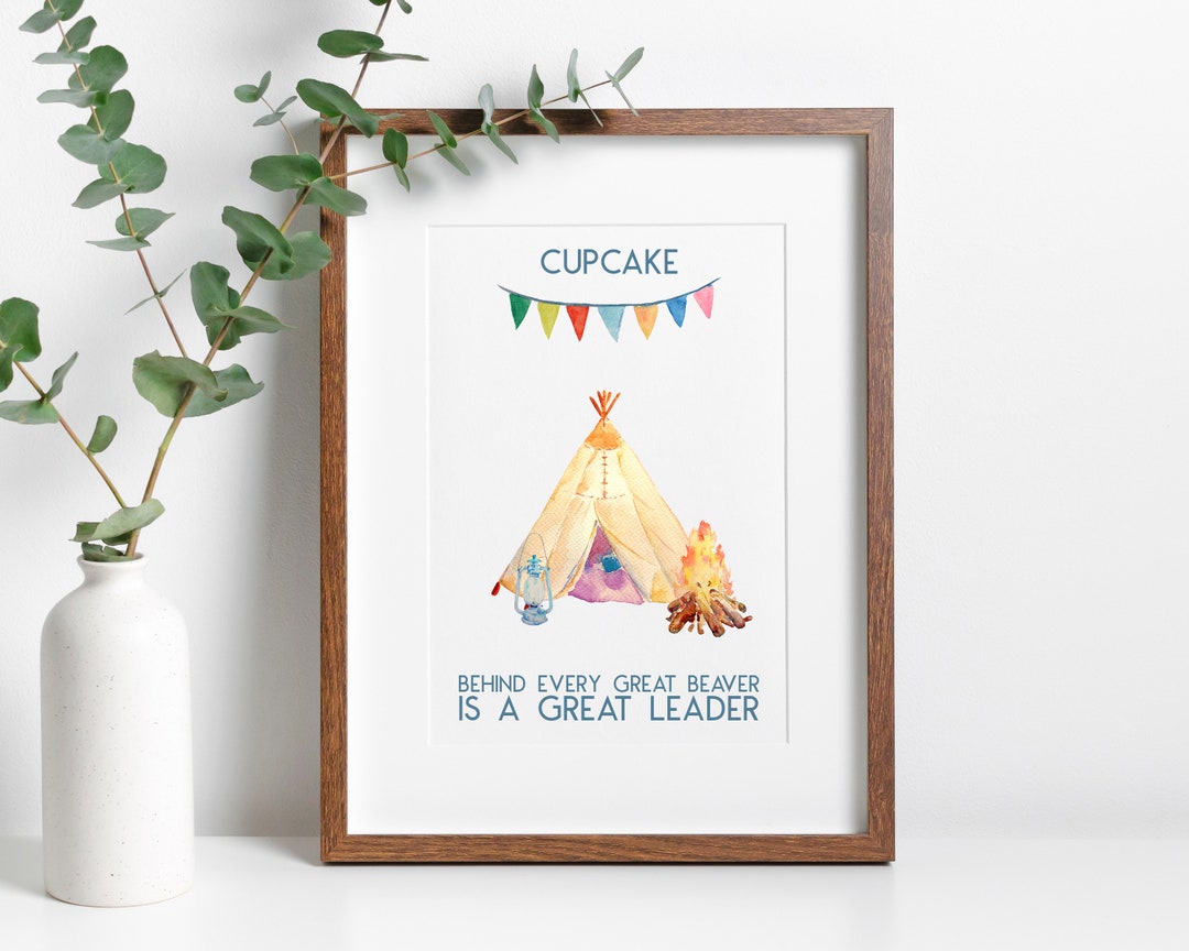 Personalised Beaver, Cub, Scout Leader Campfire Print | Beaver Leader ...
