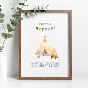 Personalised Beaver, Cub, Scout Leader Campfire Print | Beaver Leader ...