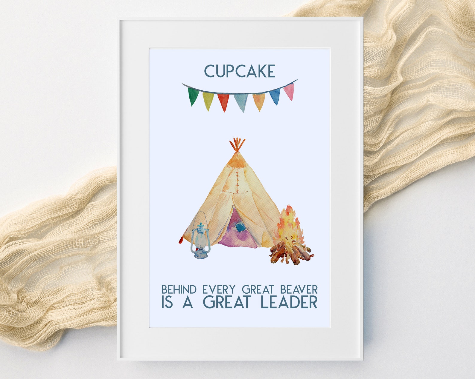 Personalised Beaver, Cub, Scout Leader Campfire Print Beaver Leader ...