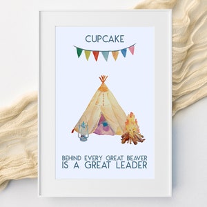Personalised Beaver, Cub, Scout Leader Campfire Print | Beaver Leader ...