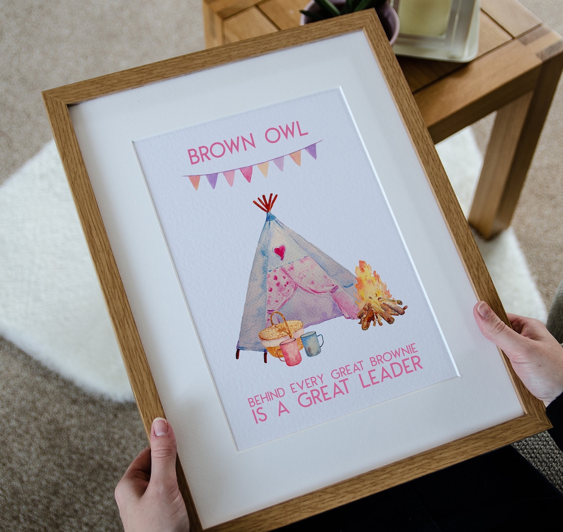 Personalised Brownie Rainbow Guide Leader Campfire Print - Etsy