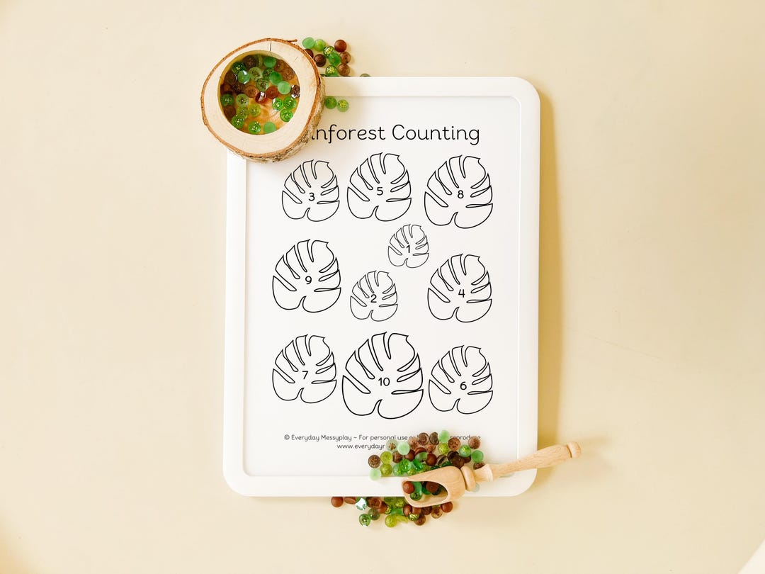 Rainforest Counting Light Box Sheet - Etsy