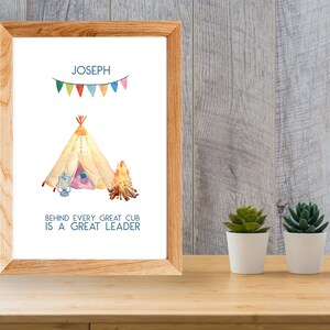 Personalised Beaver, Cub, Scout Leader Campfire Print | Beaver Leader ...