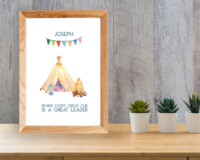 Personalised Beaver Cub Scout Leader Campfire Print Beaver - Etsy UK