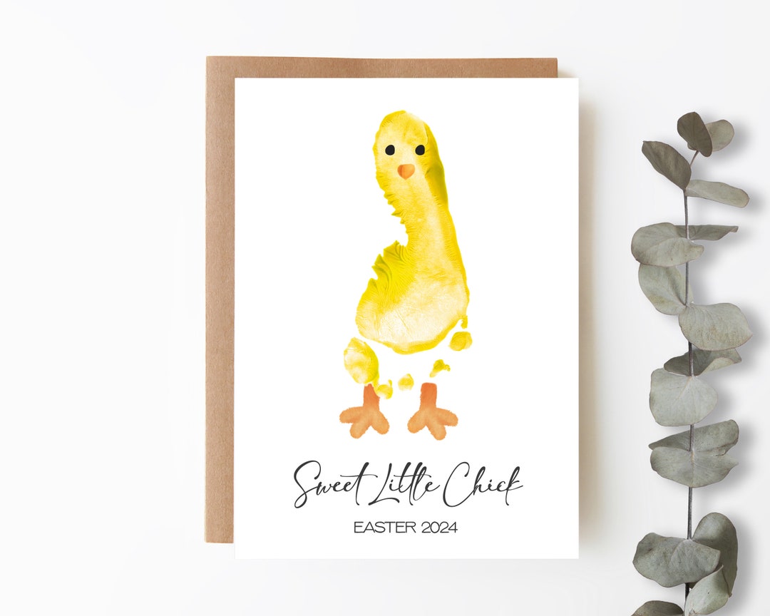 Paint Your Own Footprint Easter Cards Kit Footprint Cards Easter Craft ...
