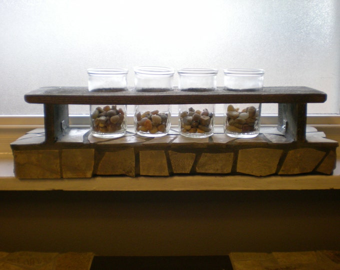 Porcelain Mosaic Jar Display. Wood From Recycled Pallets. - Etsy