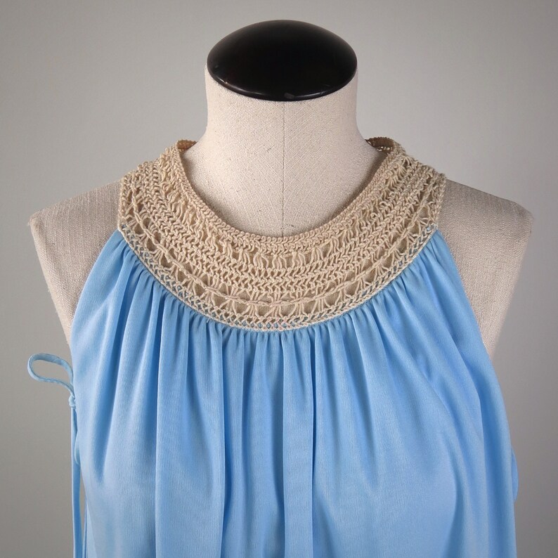 Vintage 1970s Sky Goddess Macrame Halter Maxi Dress SIZE XS to S ...