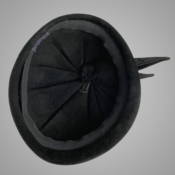 Vintage 1940s Rare Velour Dumpling Tilt Hat - 40s 50s… - Gem
