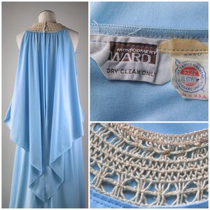 Vintage 1970s Sky Goddess Macrame Halter Maxi Dress - SIZE XS to S ...
