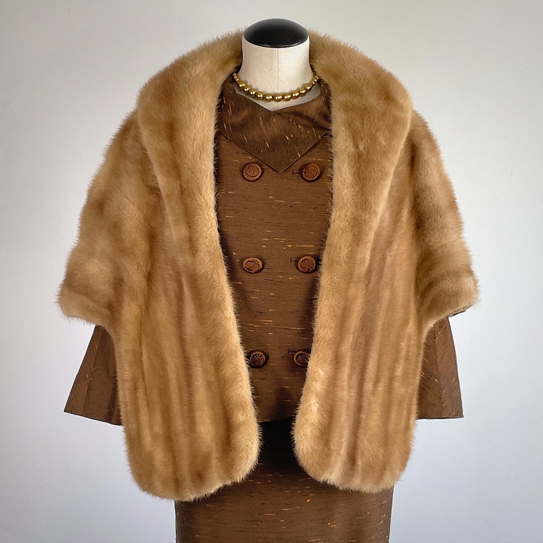Vintage 1950s Autumn Haze Pastel Mink Stole - SIZE M to L - 50s 60s ...