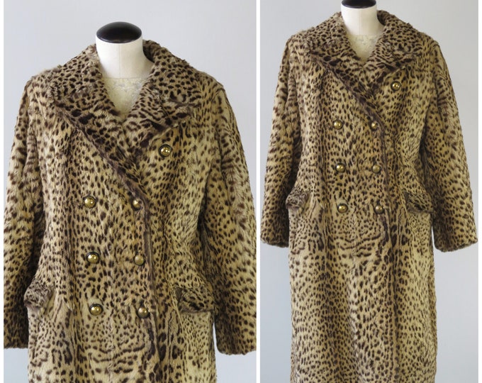 Vintage 1950s Rare Wildcat Genuine Fur Overcoat - SIZE M to L - 50s 60s ...