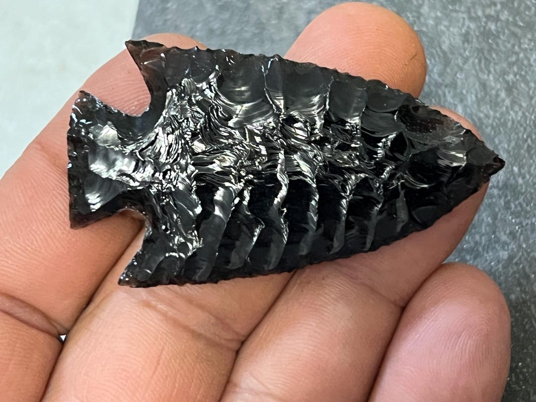 Black Obsidian Arrowhead Made by Artist Joseph Trino - Etsy