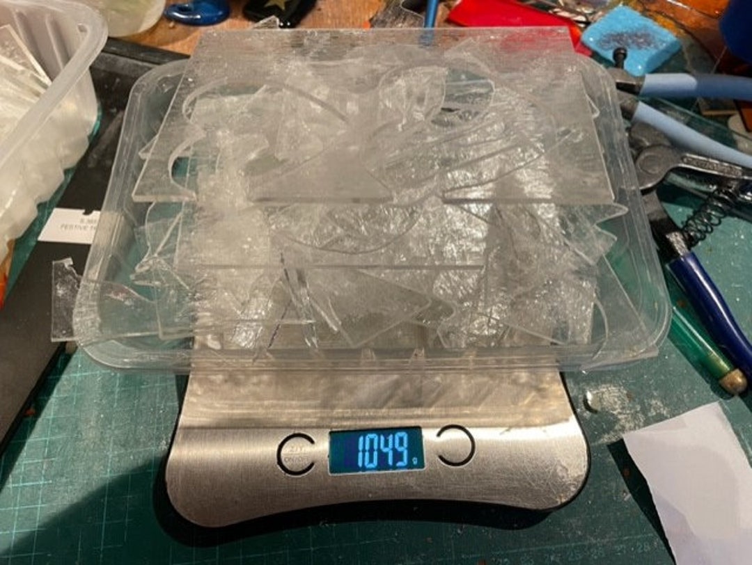 Bullseye Scrap Fusing Glass 1kg COE 90 Clear Tekta Offcuts for Casting ...