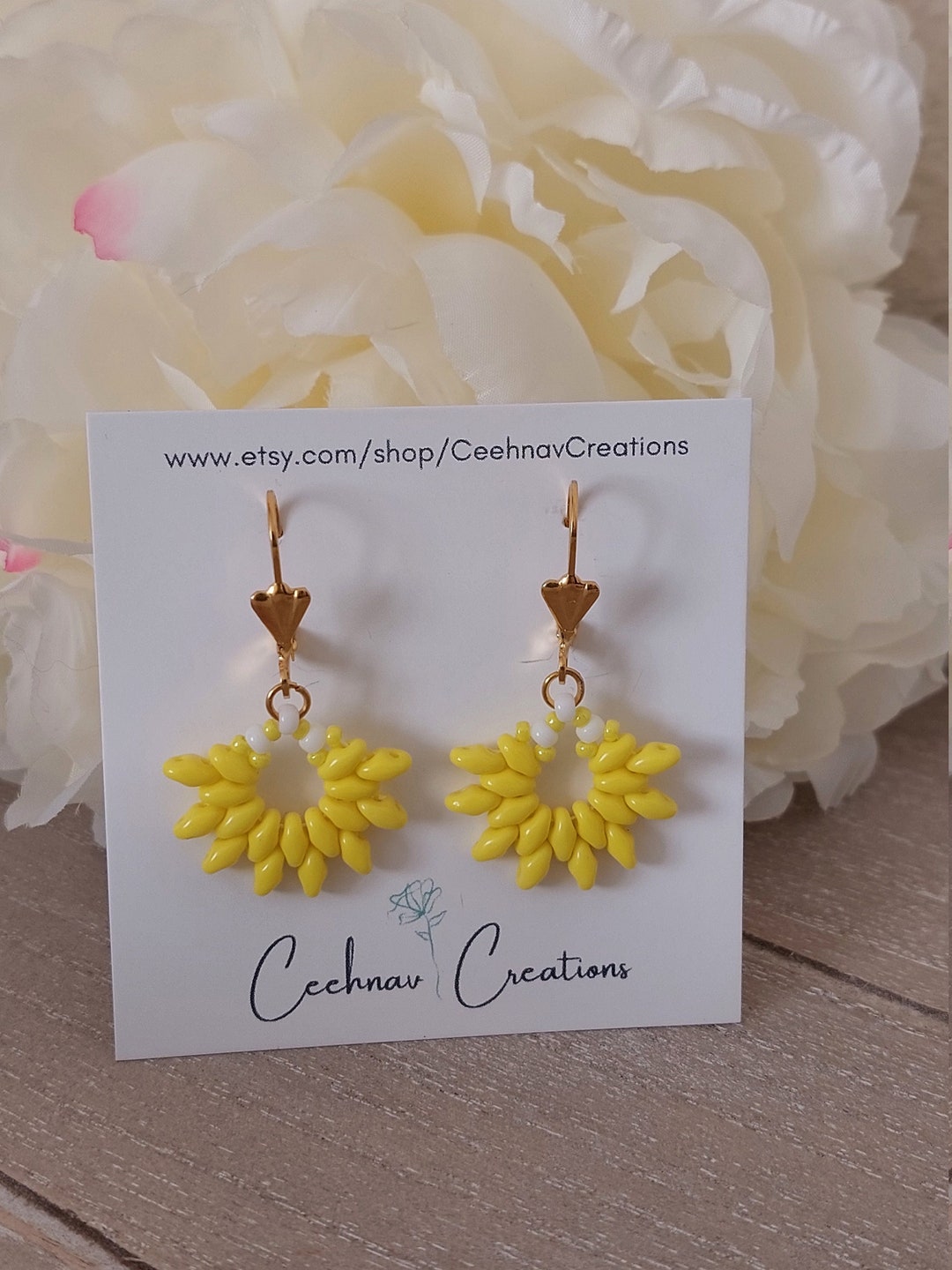 Done in a Flash Super Duo Earrings, Bead Weaving, Stainless Steel Ear ...