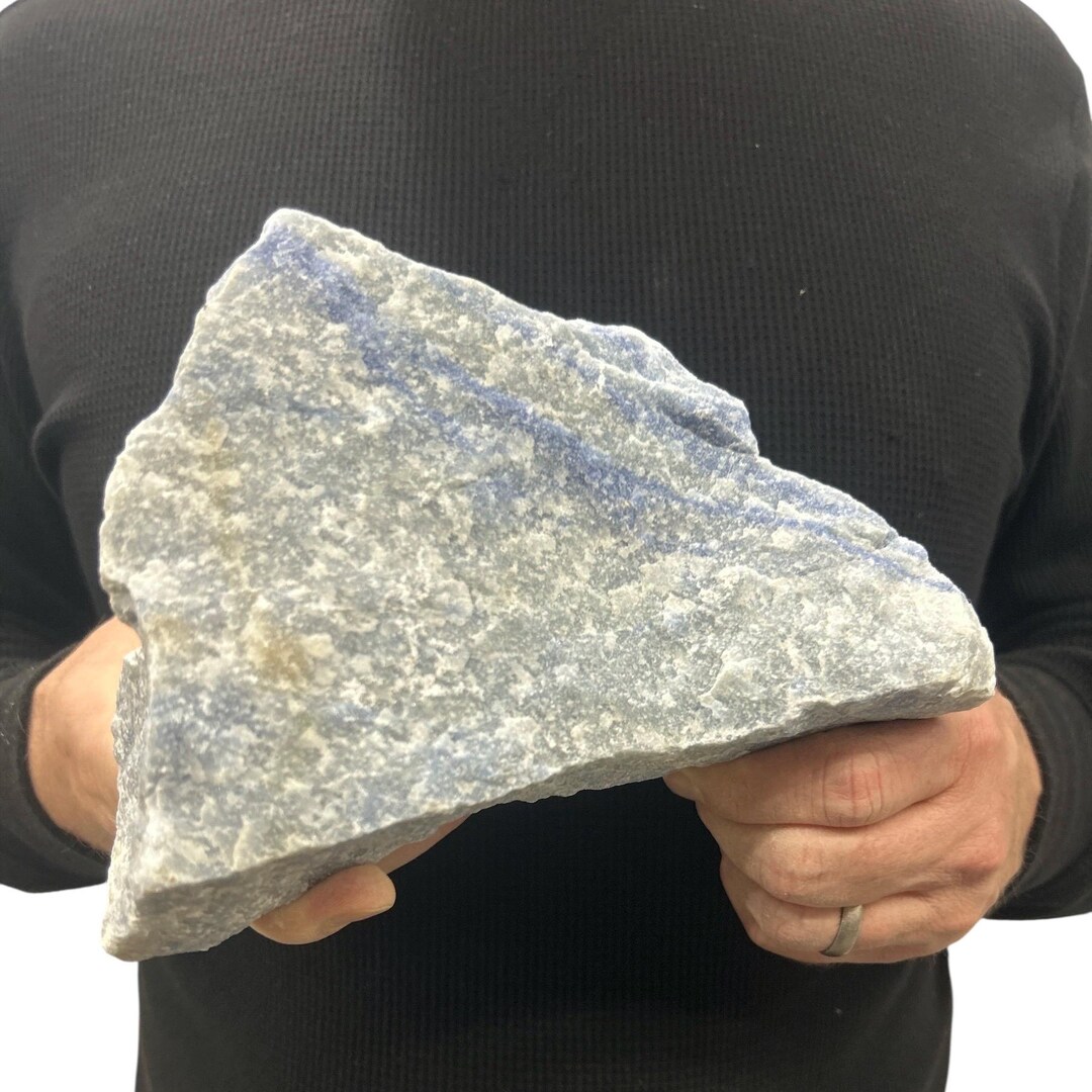 Natural Large Blue Quartz Chunk - Raw Rough Beautiful Crystals 8.5