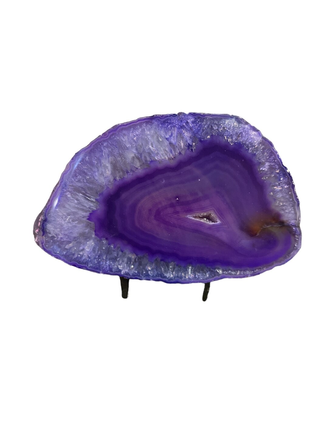 Large Agate Slab/slice Thick W/ Metal Stand Natural Violet Purple ...
