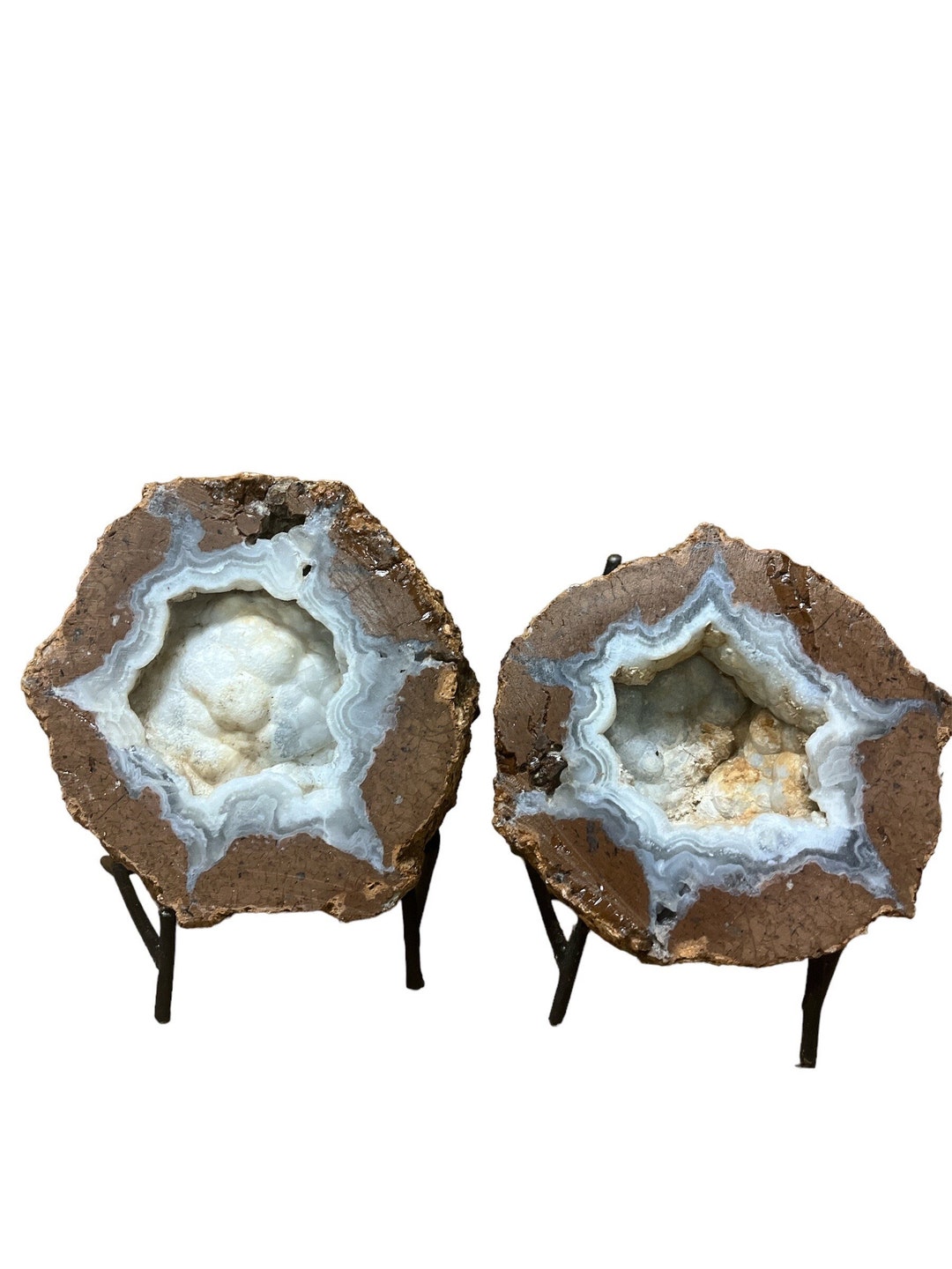 Set of 4.0 Semi-hollow Thunderegg Saw Cut Geode Pair W/ Large - Etsy