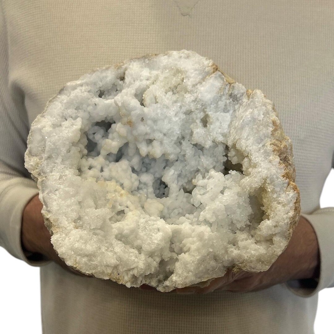 Huge Natural Broken Moroccan Geode Druzy Cave White Clear Quartz ...