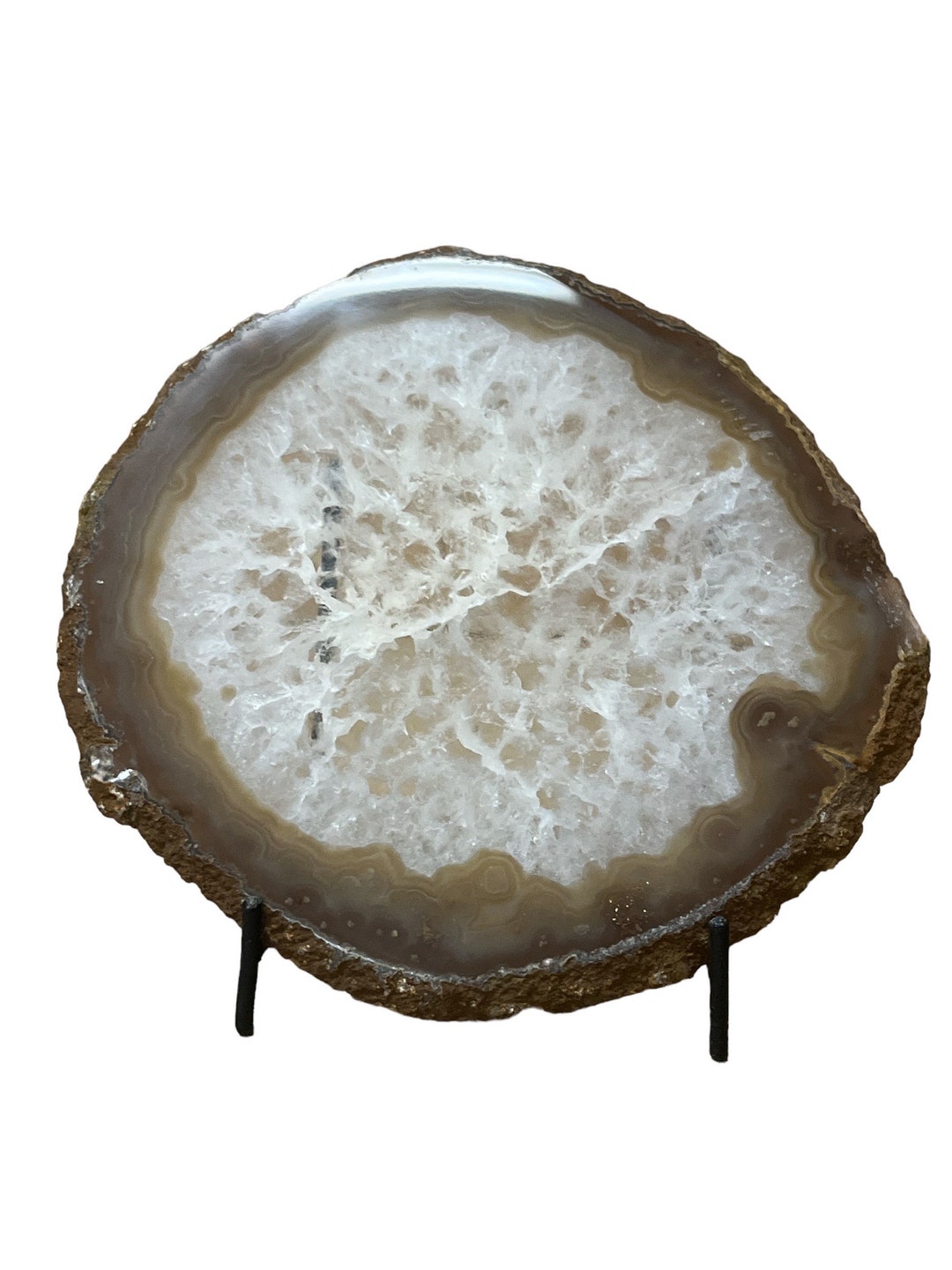 Large Agate Slab Slice W/ Metal Stand Brown Colors 6.5 - Etsy