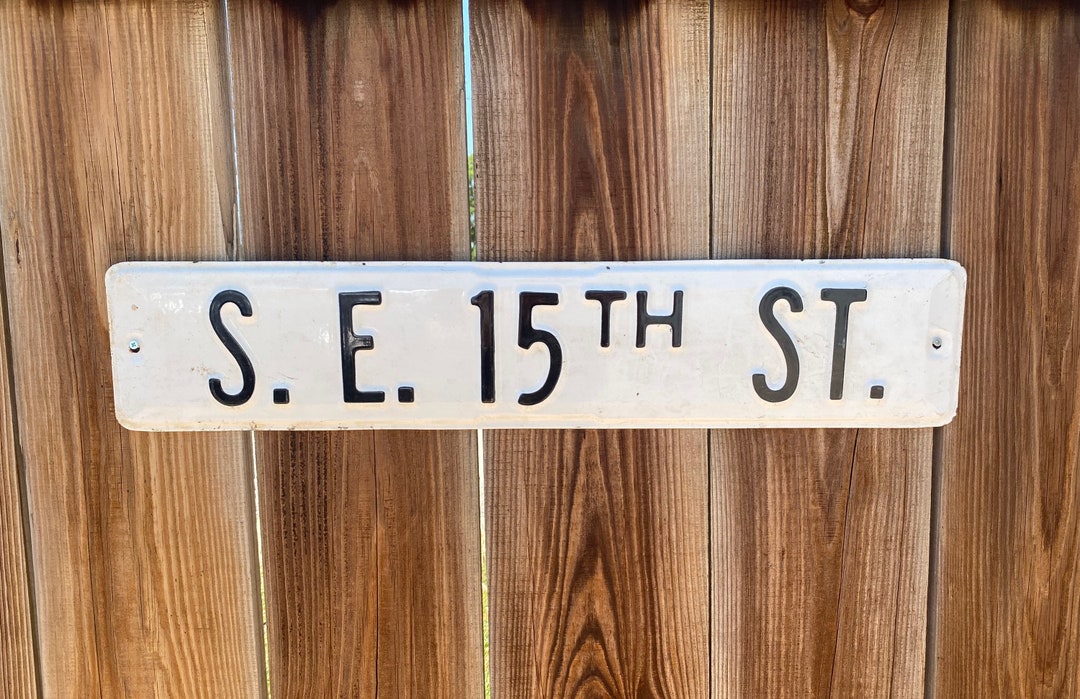 Vintage Original Porcelain Metal Embossed Street Sign 30” S.E. 15th - Etsy