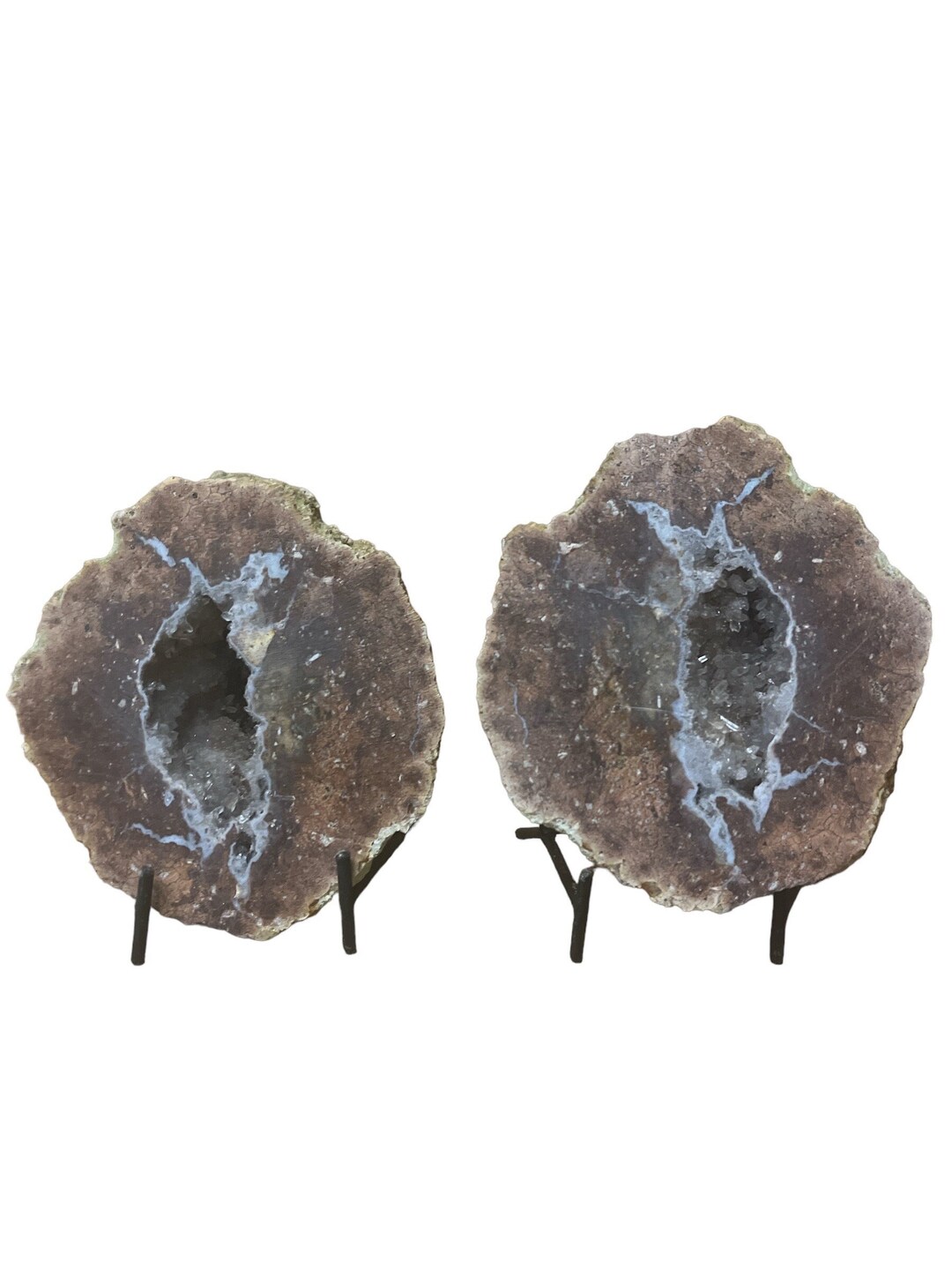 Large Cut Geode Pair 4.5" | Crystal Canyon Geode W/ 2 Large Stands - Etsy