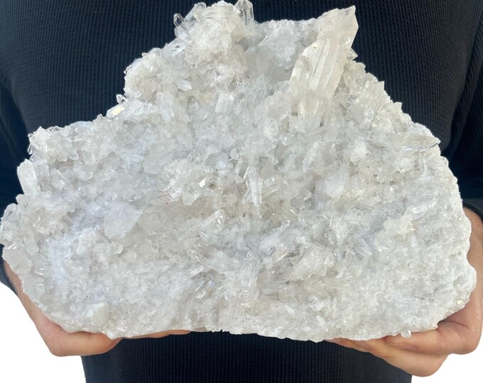 Huge Natural Quartz Cluster - Beautiful Clear Point Crystals 11.5” 7.31 ...