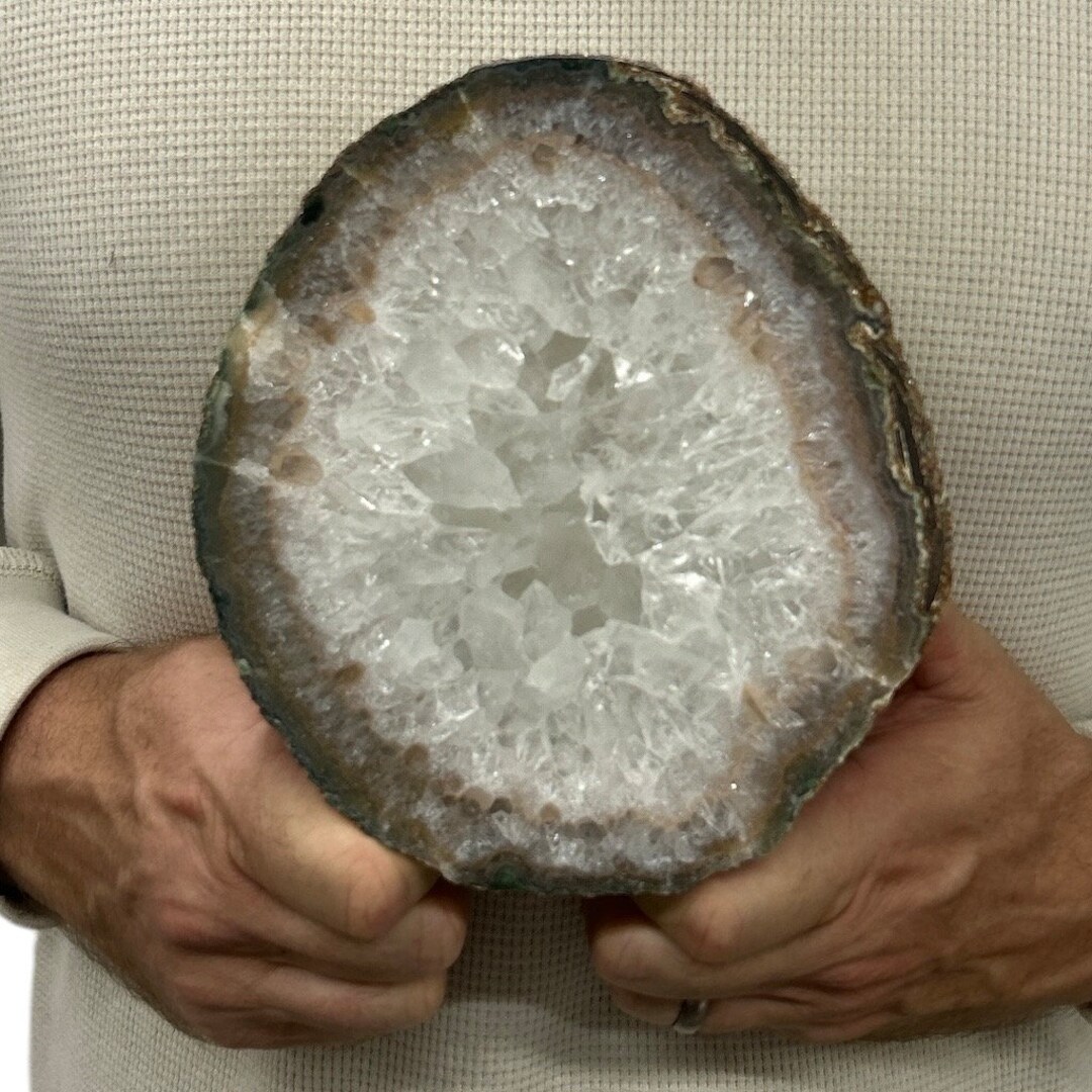 Large Agate Slab/slice Thick W/ Metal Stand Natural Color 7 - Etsy