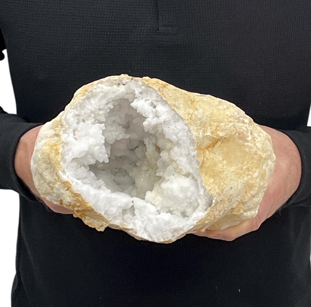 Huge Natural Broken Moroccan Geode Druzy Cave White | Clear Quartz ...