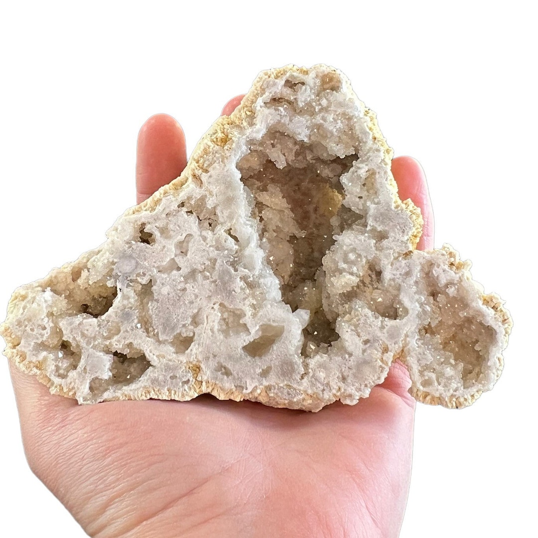 Single 5 Saw Cut Geode Half Moroccan Druzy Crystals Quartz Display W ...