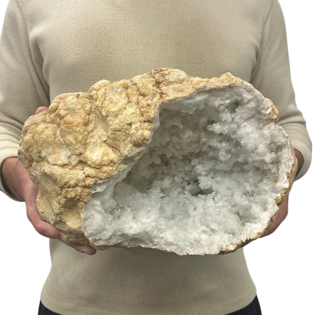 Large Natural Broken Moroccan Geode White Clear Quartz Crystals 13 20. ...