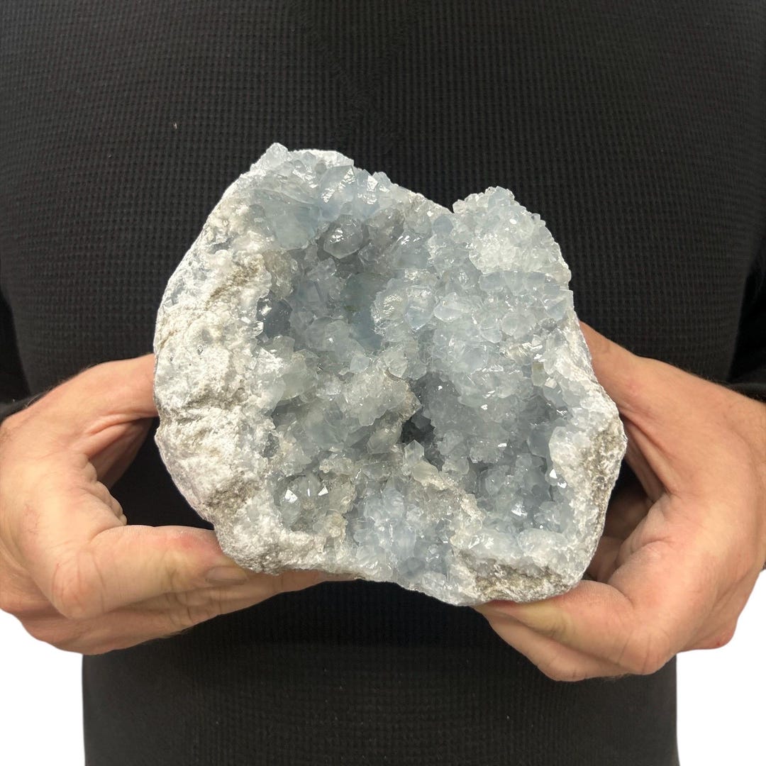 Large Celestite Natural Blue Druze Crystal Geode 6.75” 4.10 Lbs - Etsy