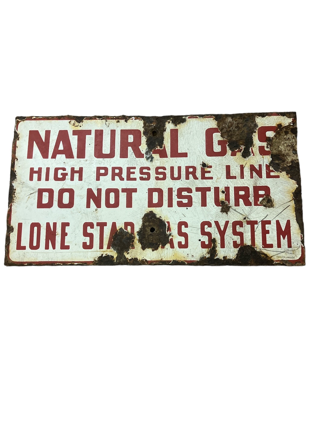 Porcelain Natural Lone Star Gas Sign Vintage Original - Etsy