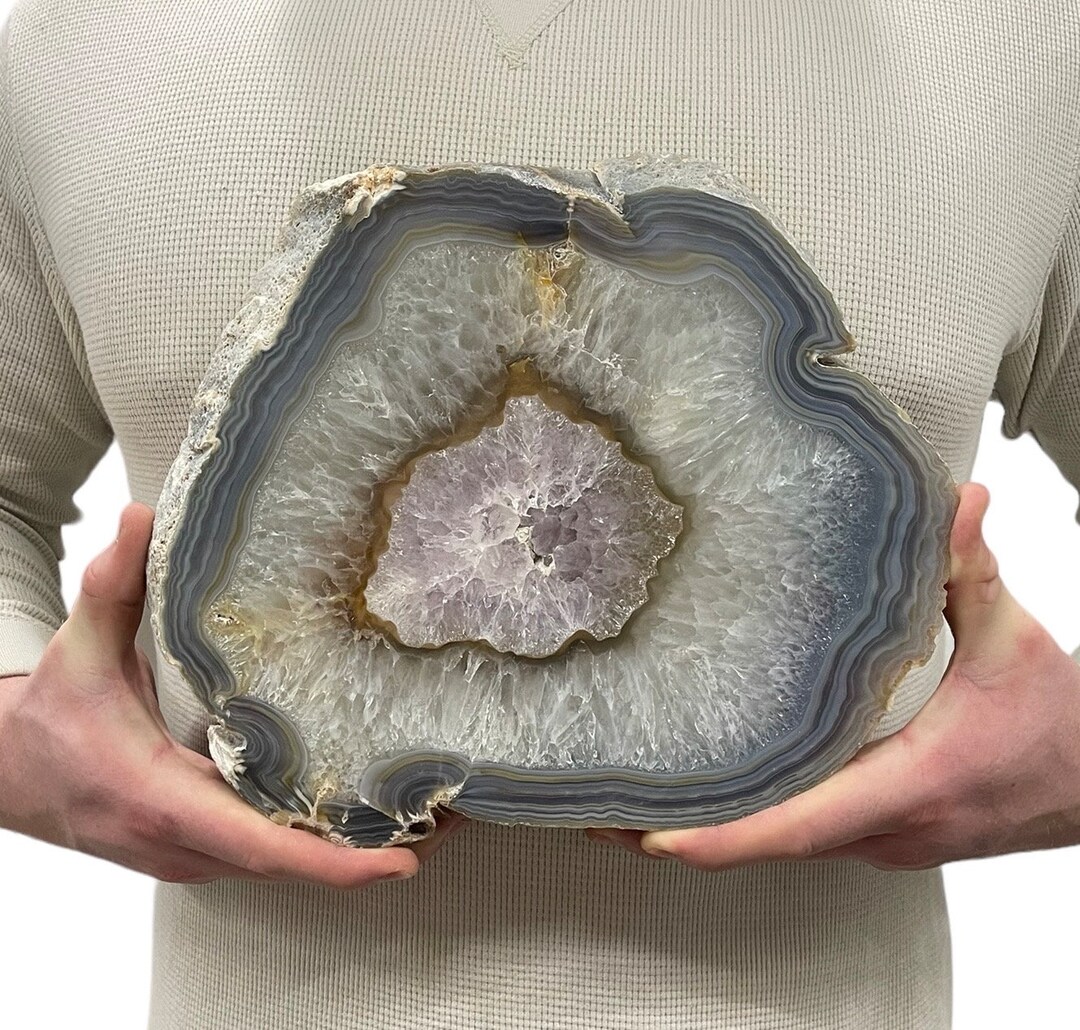 Huge Agate Slab/slice Thick W/ Metal Stand Natural Color 10 - Etsy