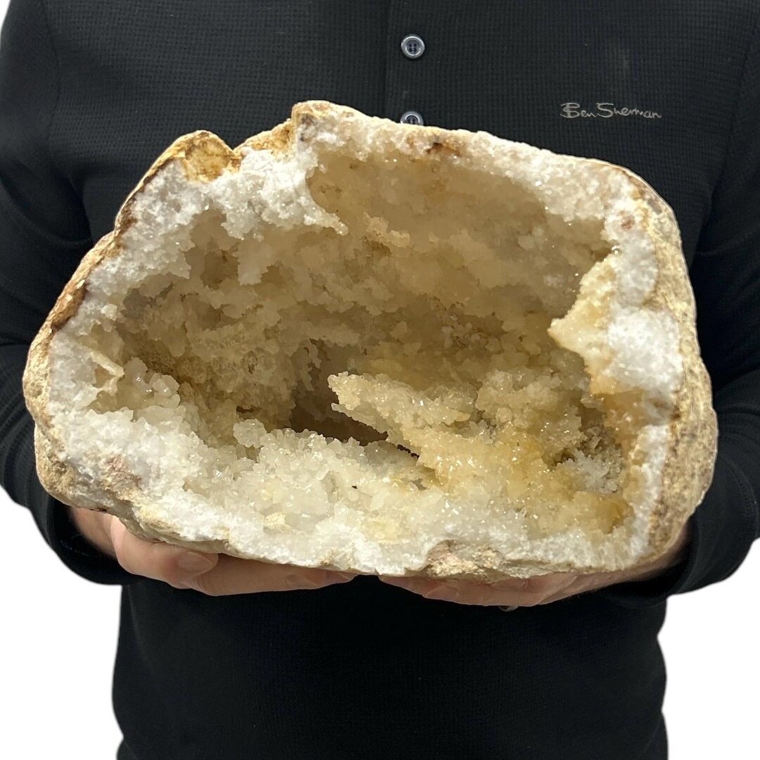 Large Natural Broken Moroccan Geode White Clear Quartz Crystals 9 14.60 ...