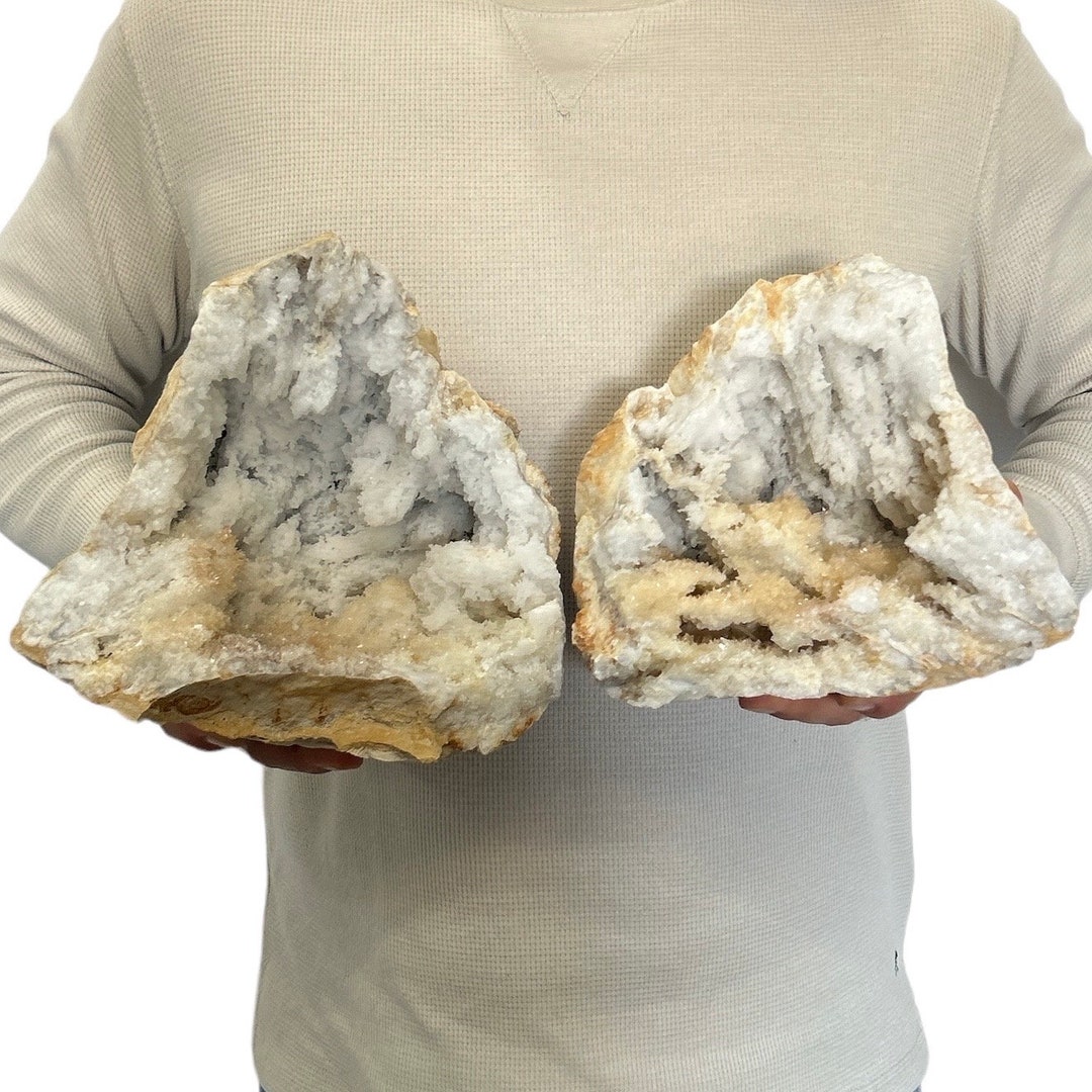 Large Natural Broken Moroccan Geode Pair Crystals 10 - Etsy