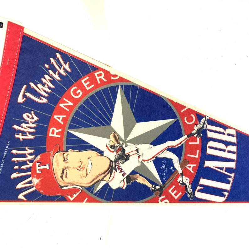 Vintage Texas Rangers Clark Will the Thrill Flag Pennant - Etsy