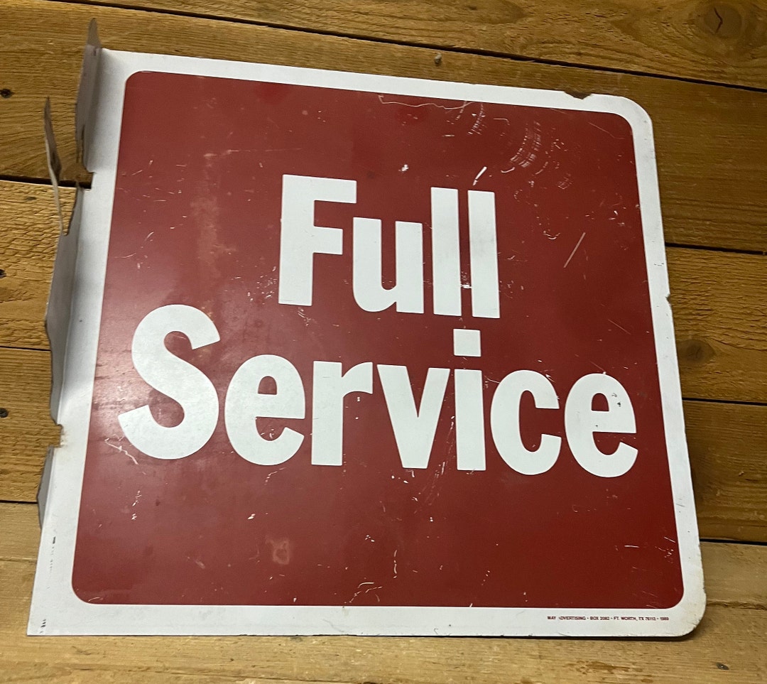 Original Vintage Full Service Metal Sign Flanged Double Sided - Gas ...